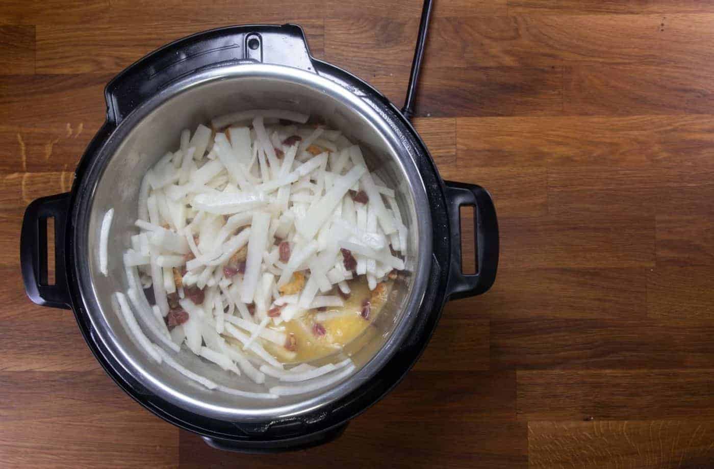 Instant Pot Turnip Cake (Chinese Lo Bak Go 蘿蔔糕) - Amy + Jacky